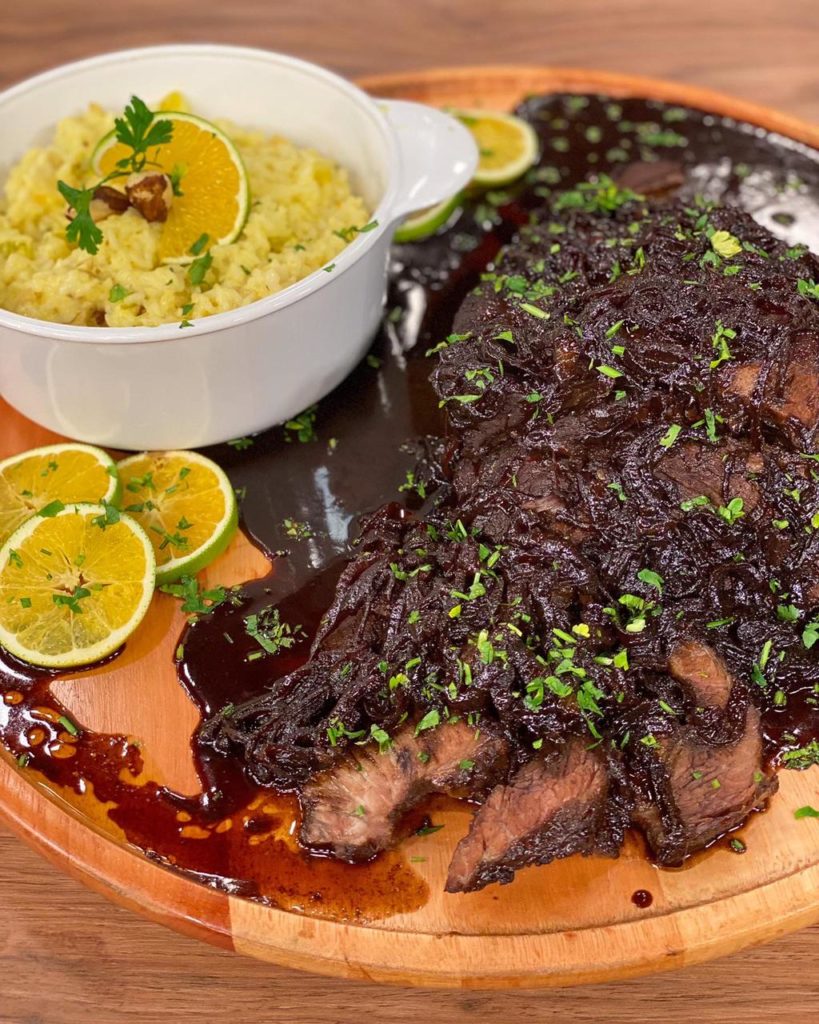 Capa de filé caramelada e risoto - Receita - TV Gazeta
