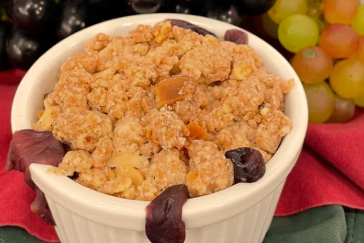 Crumble de uva com farofa crocante - TV Gazeta - Você por perto. Tudo ...